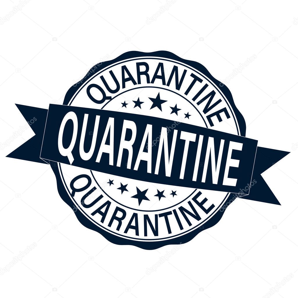 Cuarentena del Coronavirus COVID-19. Símbolo de logotipo de riesgo ...