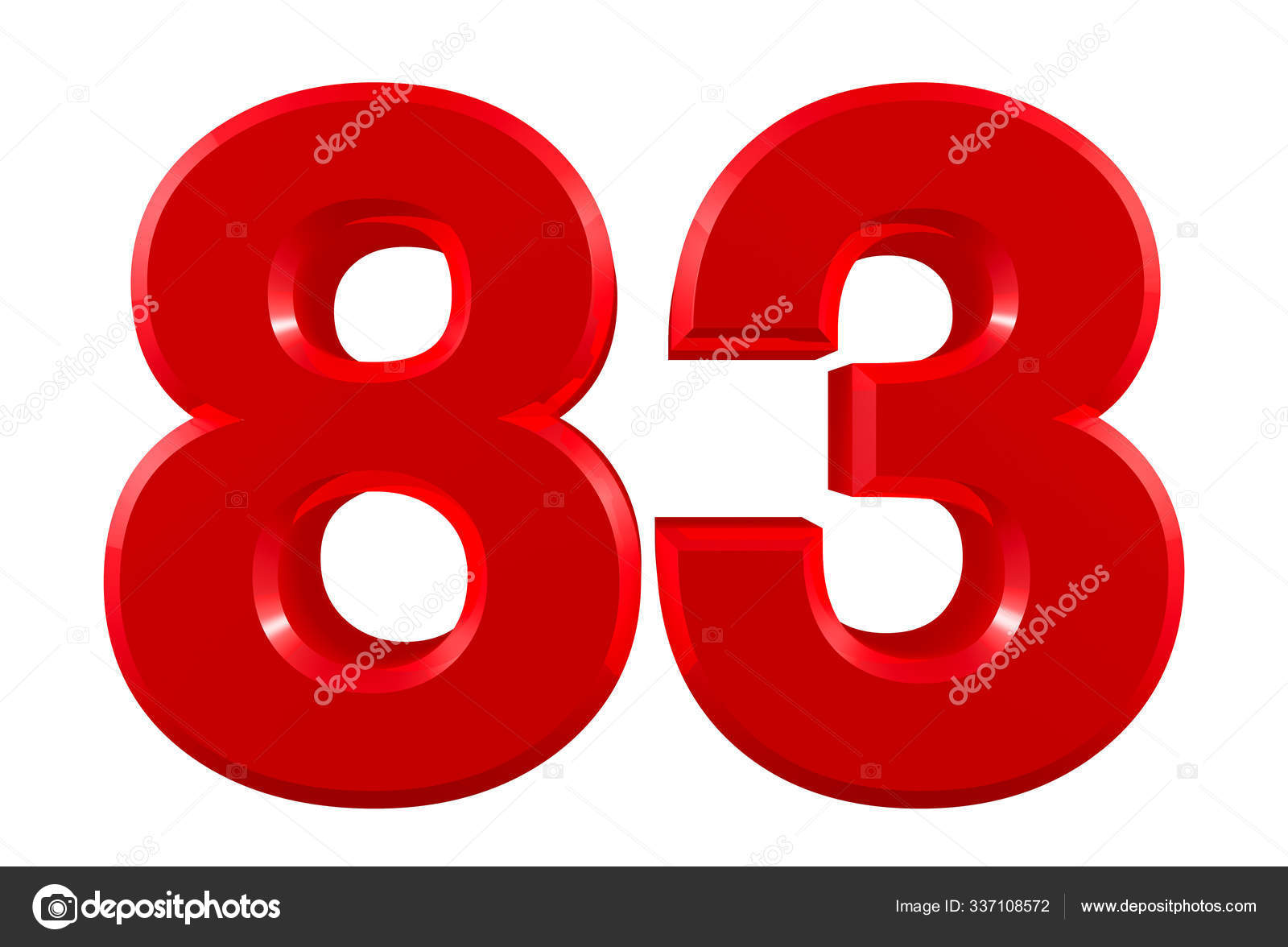 Red numbers 83 on white background illustration 3D rendering Stock Photo by ©tuiafalken@hotmail ...