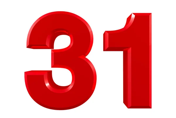 Red numbers 32 on white background illustration 3D rendering — Stock ...