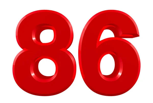 Red numbers 96 on white background illustration 3D rendering Stock ...