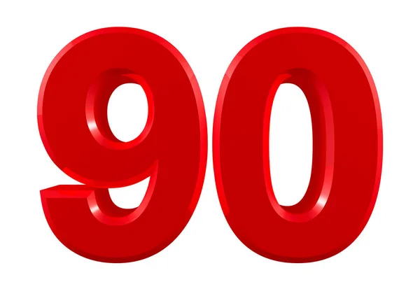 Red numbers 96 on white background illustration 3D rendering Stock ...