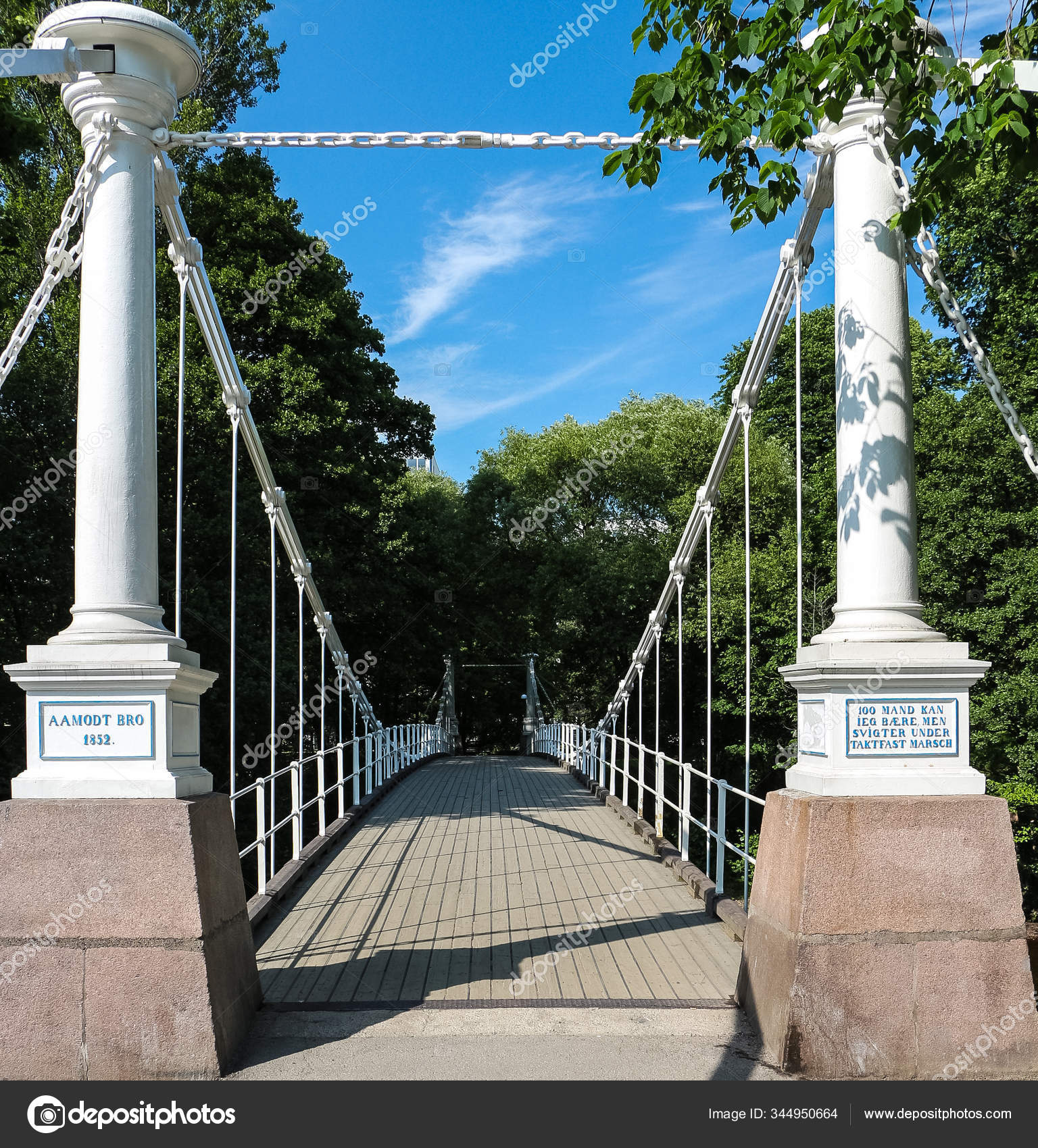 Pedestrian Bridges Akers River Oslo Norway Built 1851 Drammen River ...