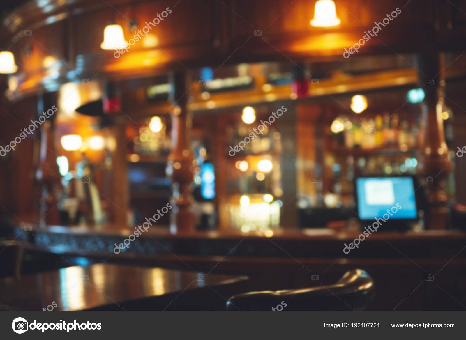 Bar Background Blur Interior Stock Photo by ©olegkrugllyak 192407724