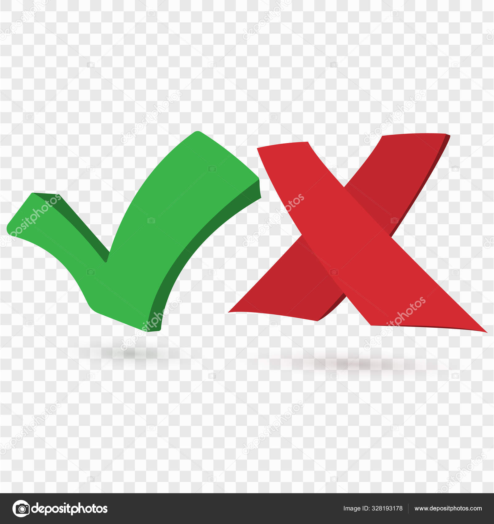 Digital Image Yes Signs Transparent Background True False Concept Tick ...