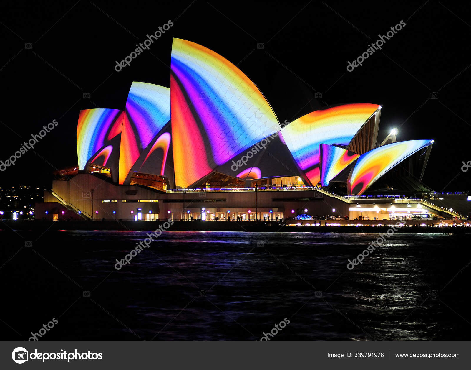 Sydney Opera House Colourful Lights Vivid Sydney Nsw Australia – Stock ...
