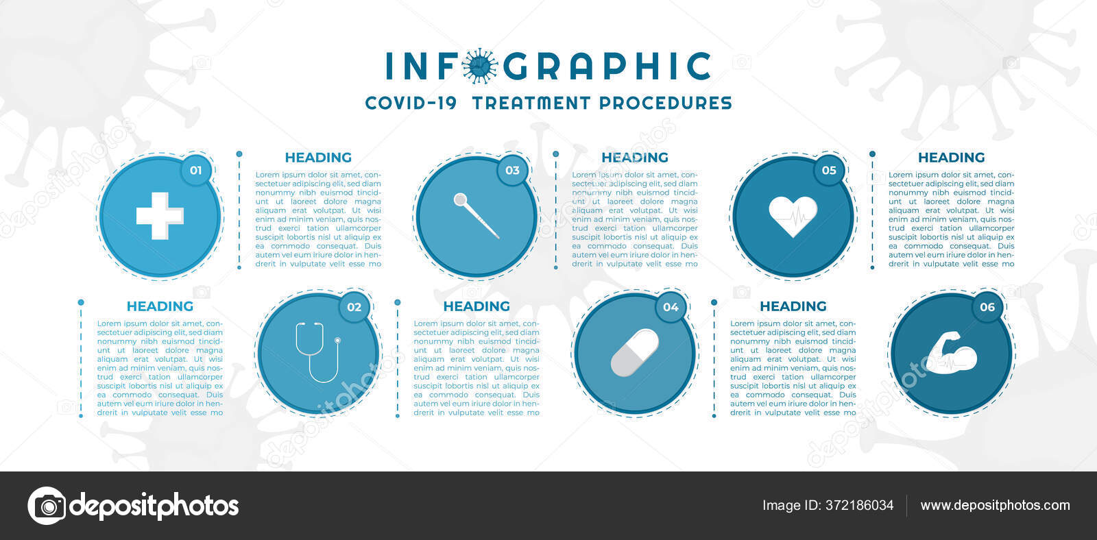 Infographic Coronavirus Medical Step Healthy Icon Circle Shape Vector ...