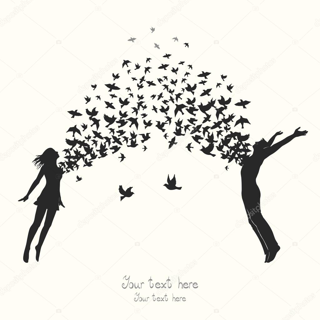 Birds Flying Away Vector