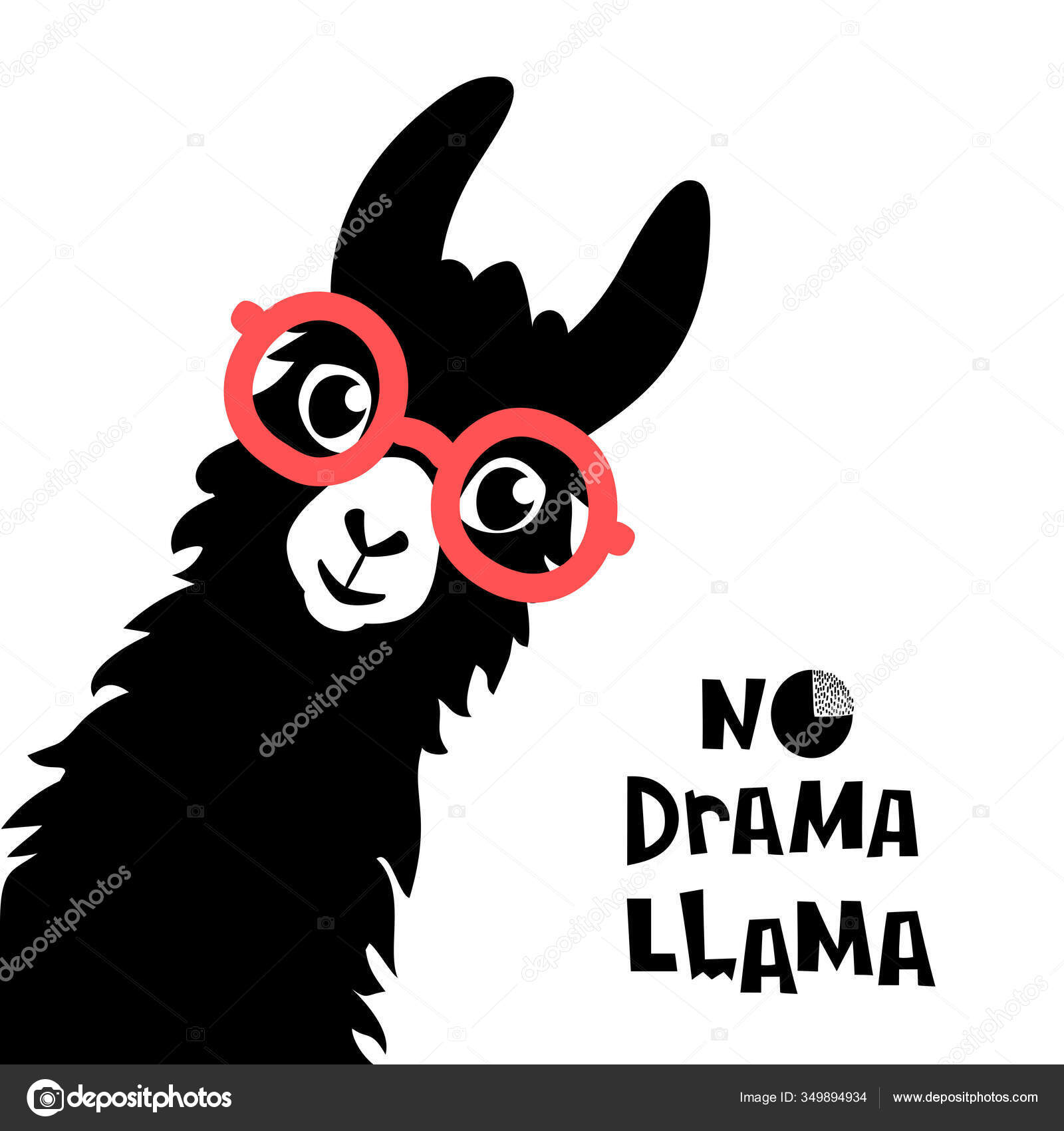 Drama Llama Card Cute Cartoon Llama Design Stock Vector Image by ©mrs ...