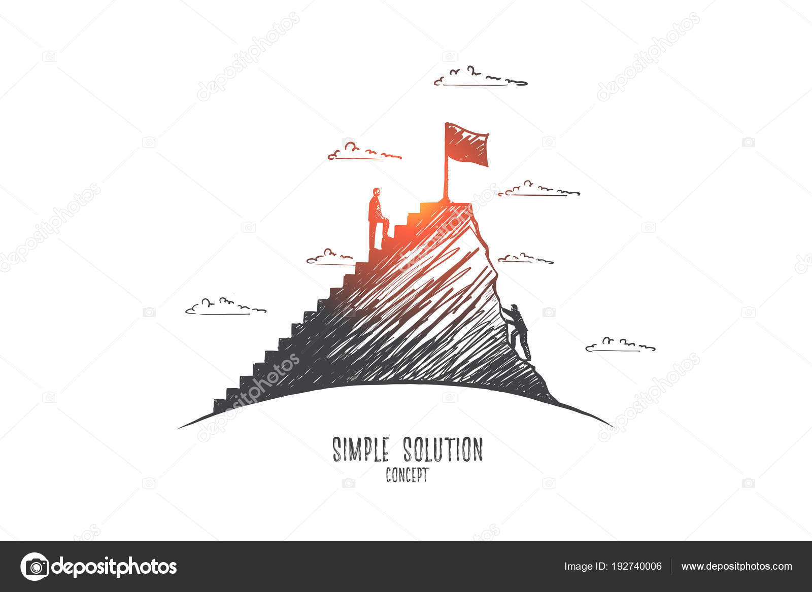 Simple solution concept. Hand drawn isolated vector. Stock Vector Image ...