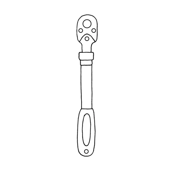 Set of simple icons of tools drawing with black lines on white ...