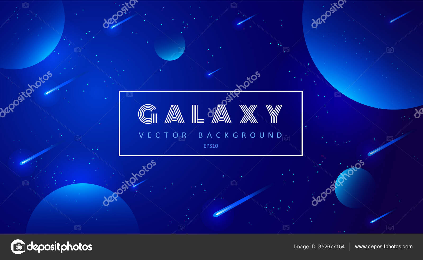 Horizontal space background with abstract shape and stars. Web design ...