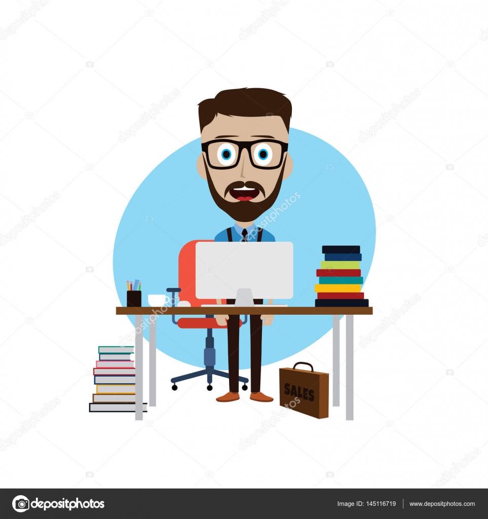 Cartoon Businessman At Workplace Stock Vector Image By ©vectorfirst