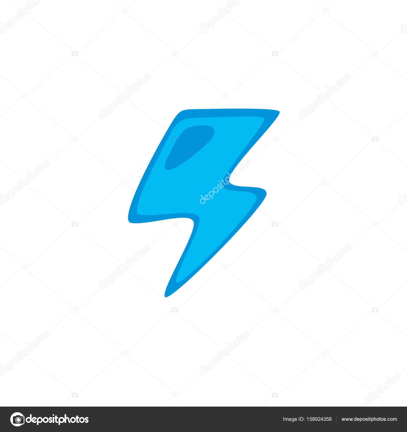 Blue lightning flat icon Stock Vector Image by ©vectorfirst #158924358