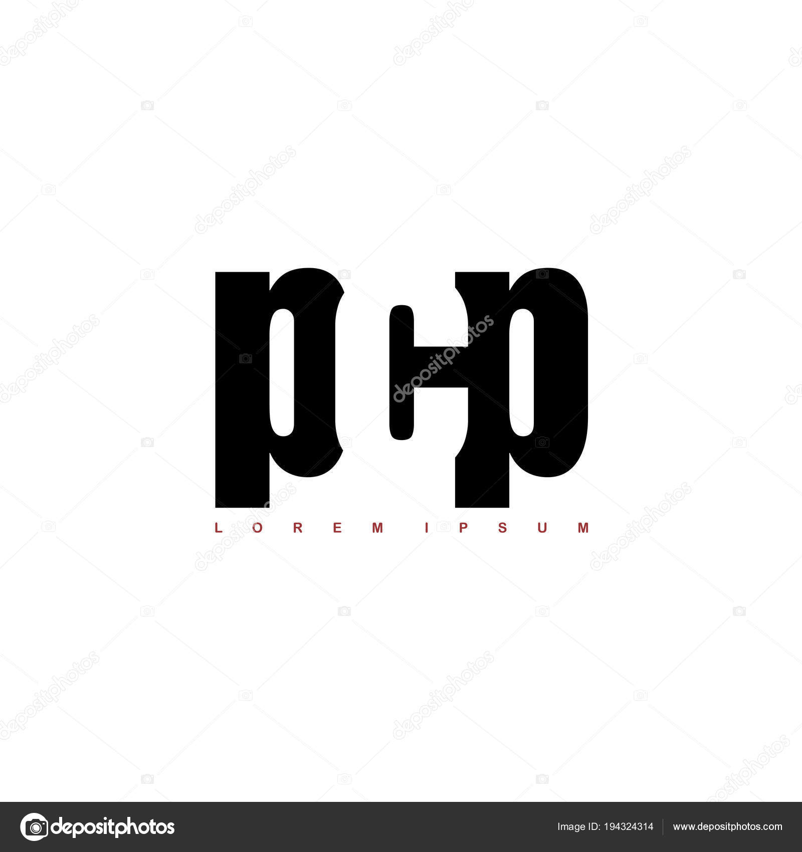 Alfabet Bogstaver Bcp Logo Isoleret Hvid Vektorillustration Stockvektor ...