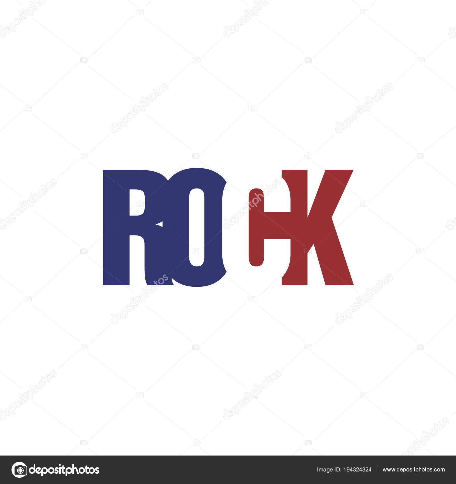 Word Rock Logo Isolated White Vector Illustration Stock Vector Image by ...