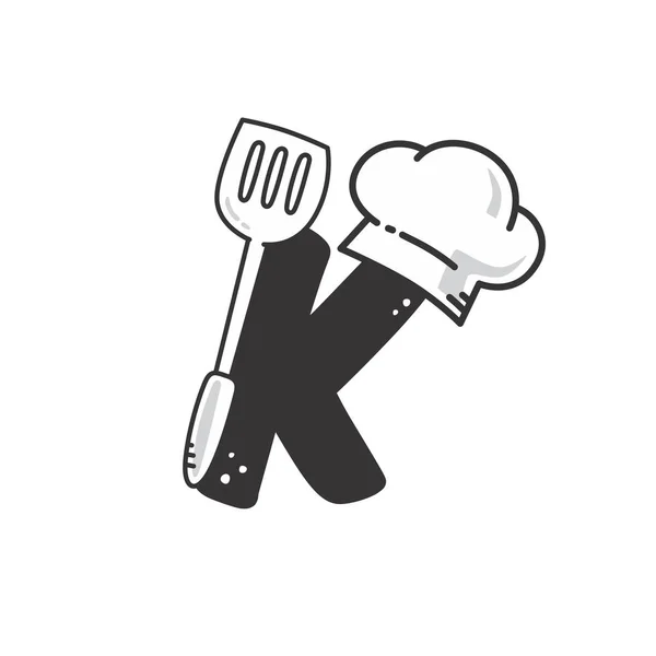 Letra Simple Con Sombrero Chef Sobre Fondo Blanco Ilustración Vectorial ...