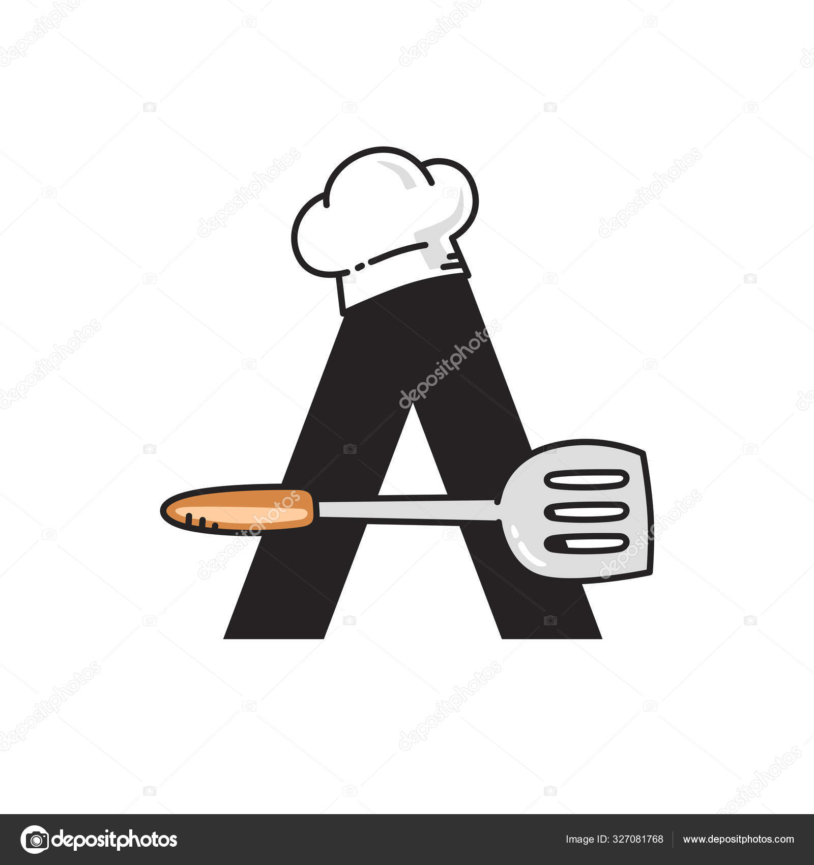 Simple Letter Chef Hat White Background Vector Illustration Stock ...