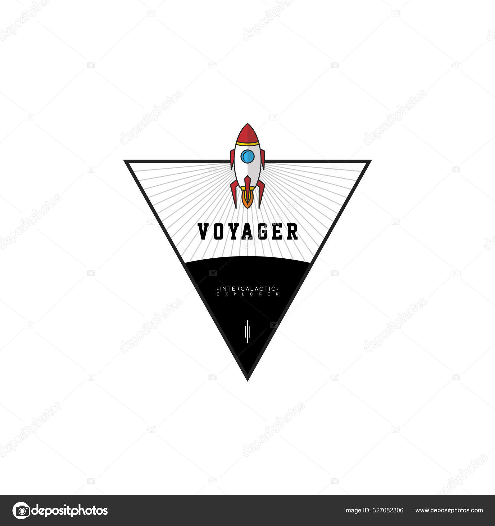 Space Voyager Triangle Icon White Background Stock Vector Image by ...