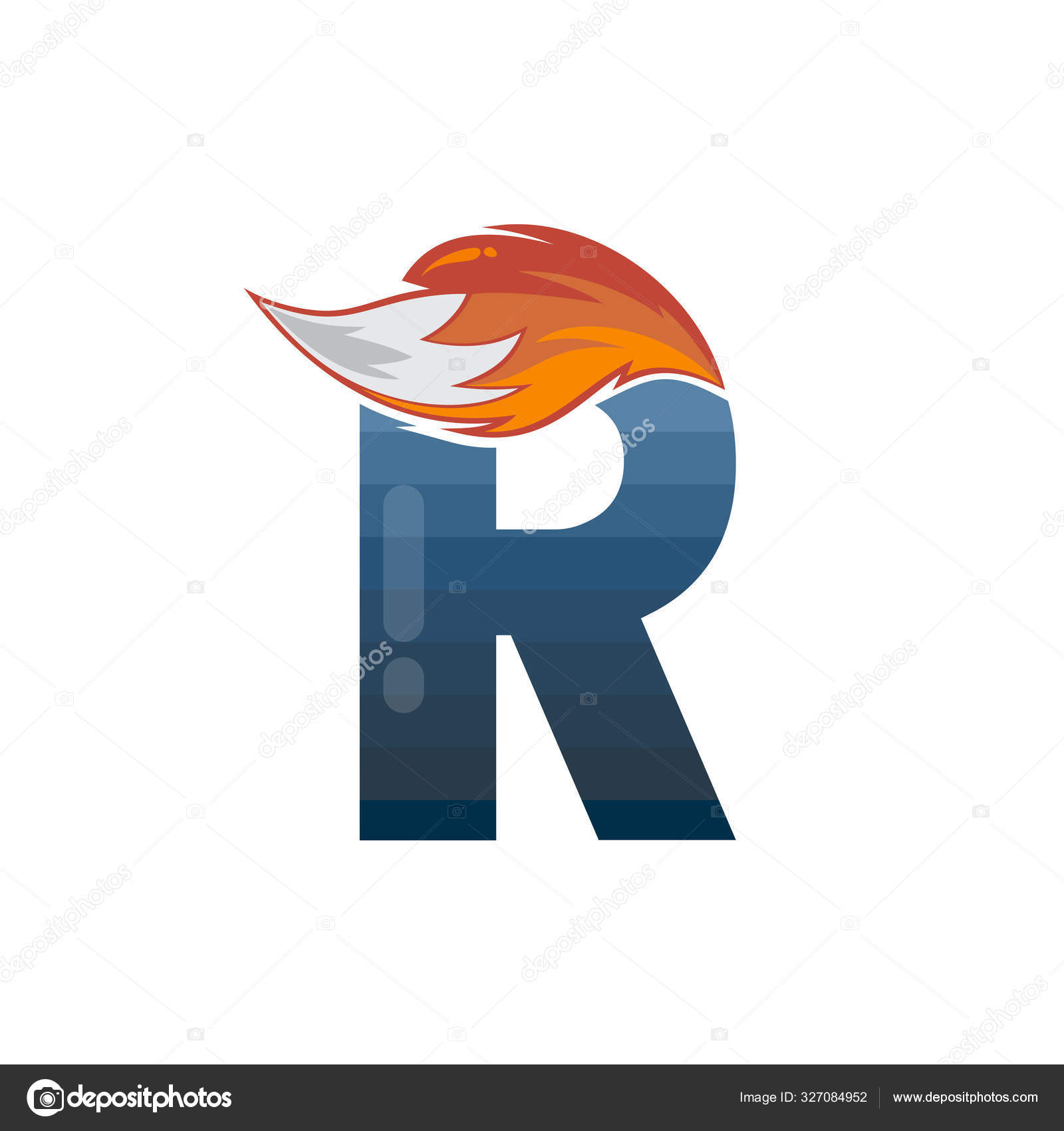 Simple Letter Fox Tail White Background Simply Vector Illustration ...