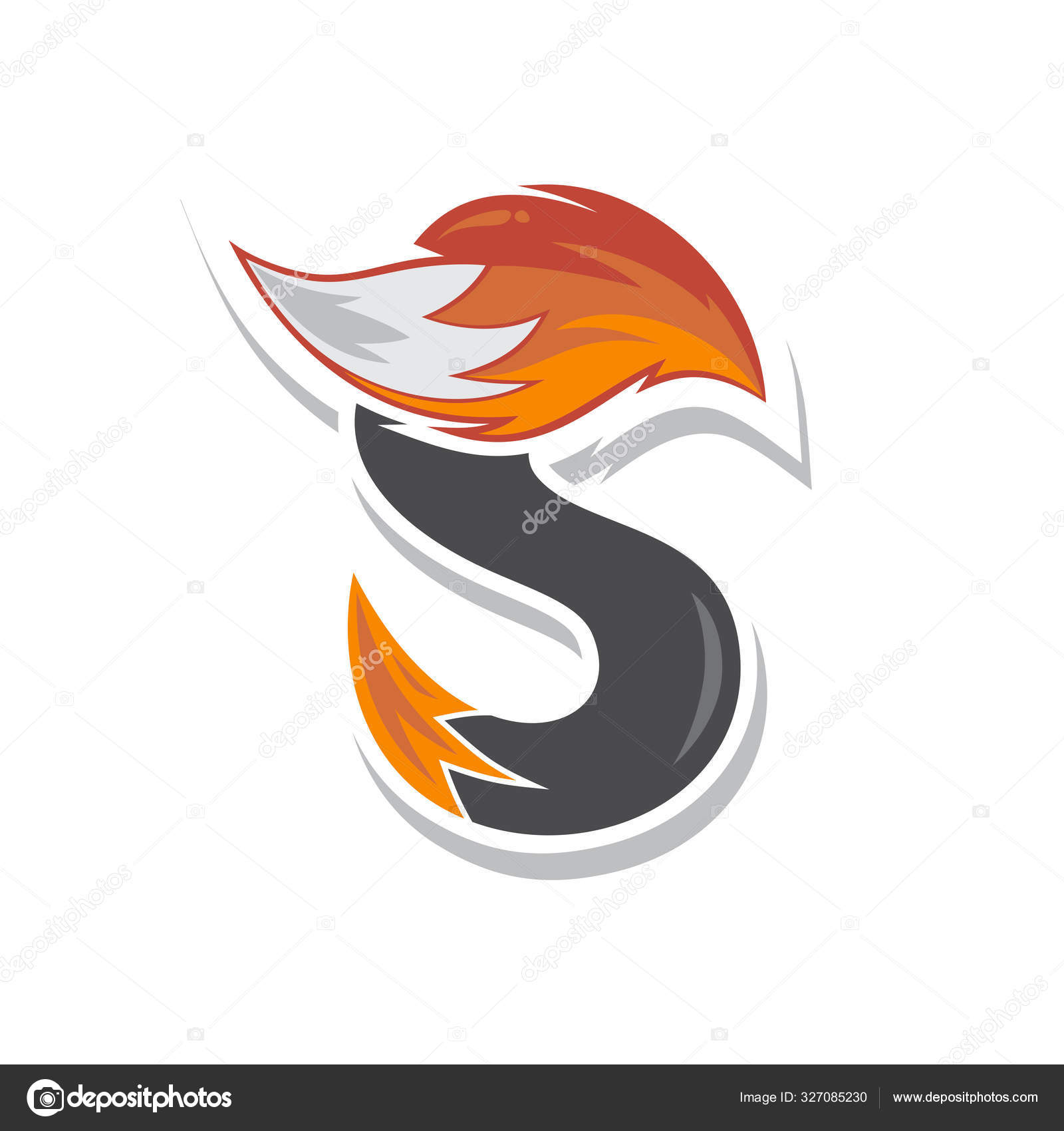 Simple Letter Fox Tail White Background Simply Vector Illustration ...