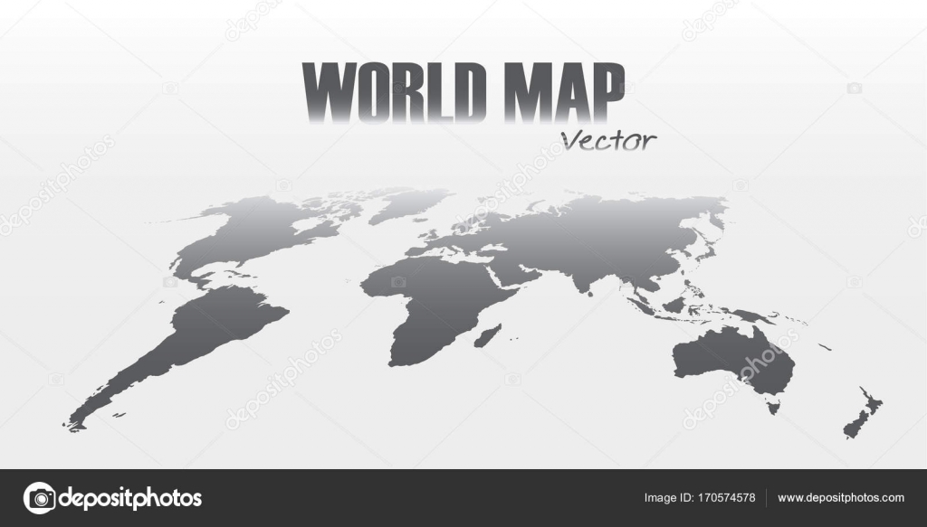 Perspective world map on gray background Stock Vector Image by ...