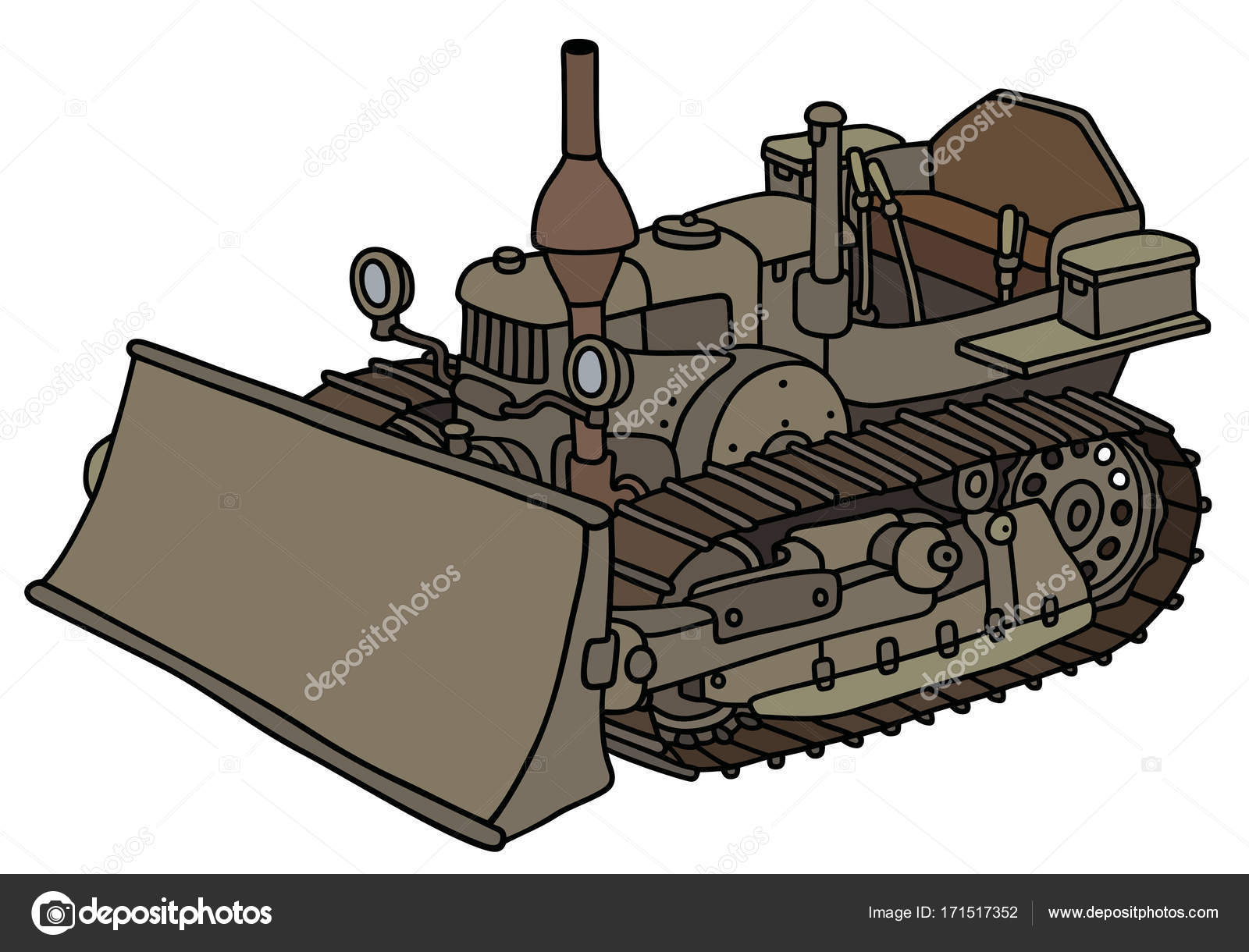 Classic tracked dozer Stock Vector Image by ©2v #171517352
