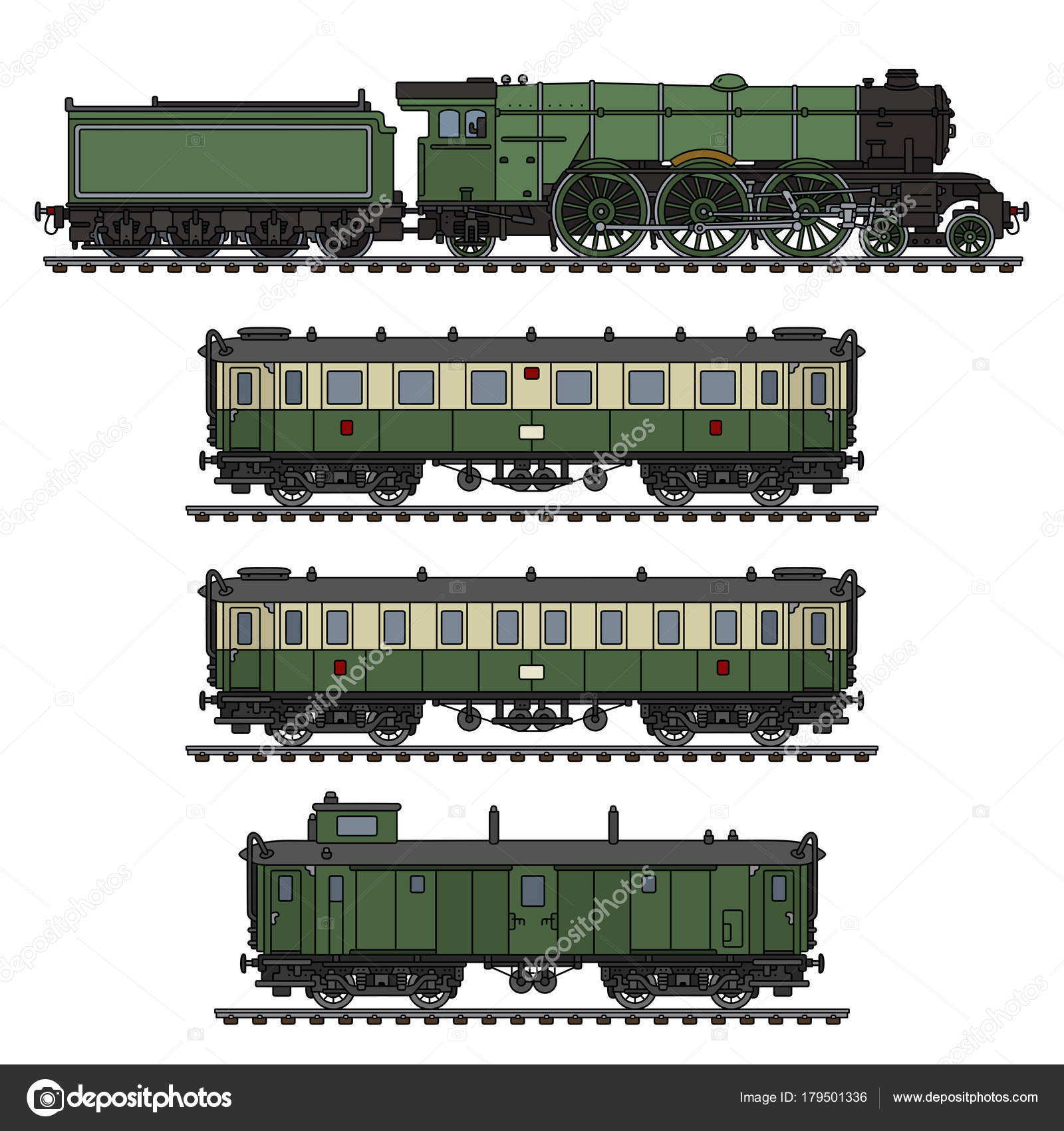 Steam Train Drawing Side View