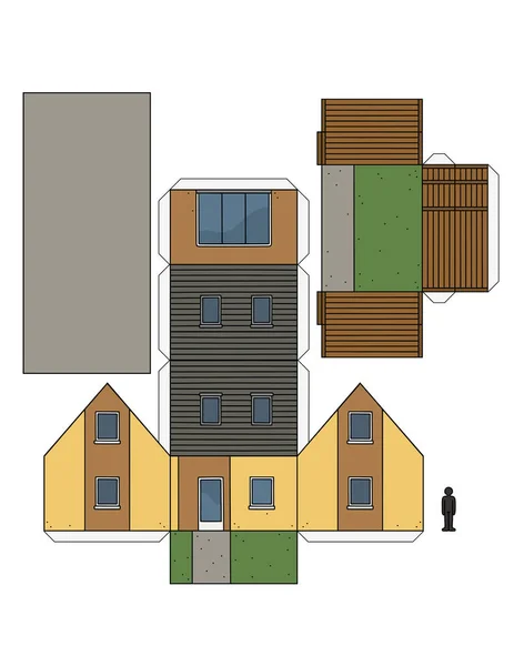 Paper Model House Outline — Stock Vector © Furian #44885477