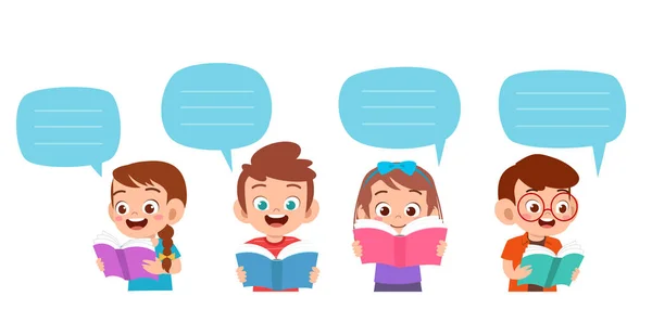 Happy cute kid boy balloon message with book Stock Vector Image by ...