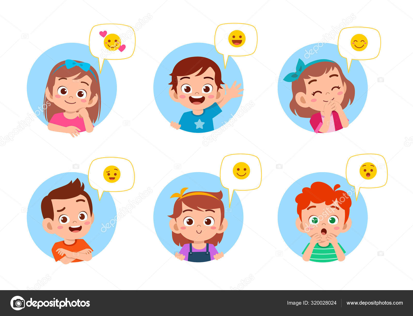 Kawaii Smiley Face Feelings Emoji Clip Art Girl Boy School