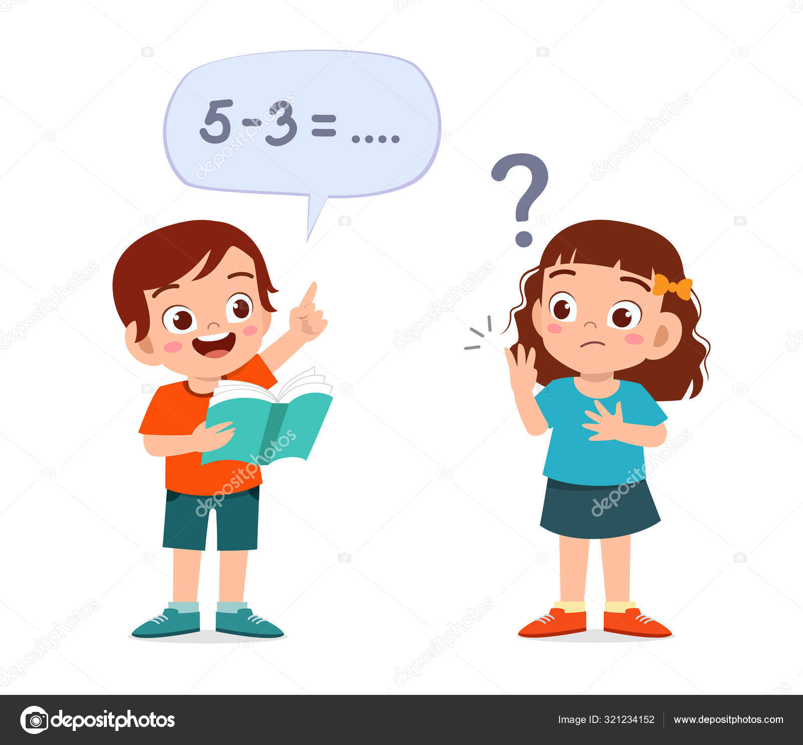 Boy Studying Math Clipart