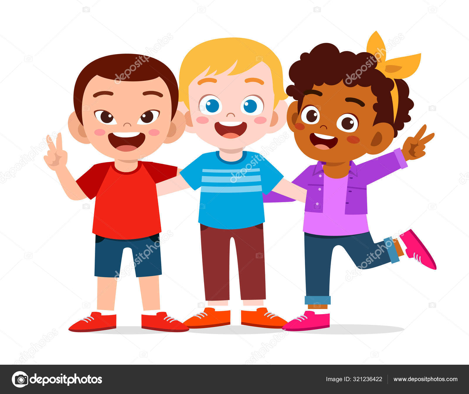 Happy cute kid boy and girl hug together — Stock Vector ...