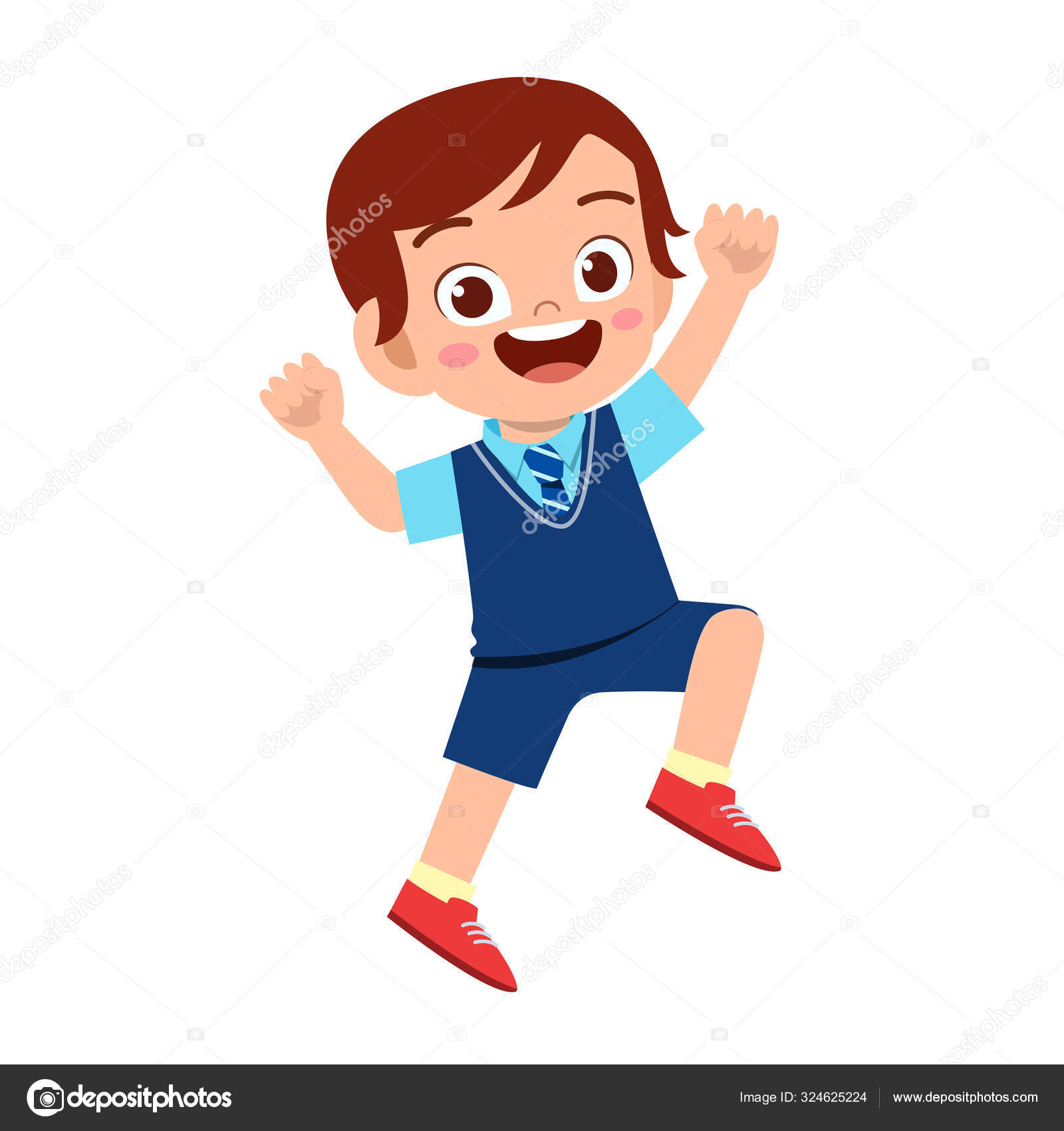 Happy cute kid boy ready to go to school Stock Vector Image by ...