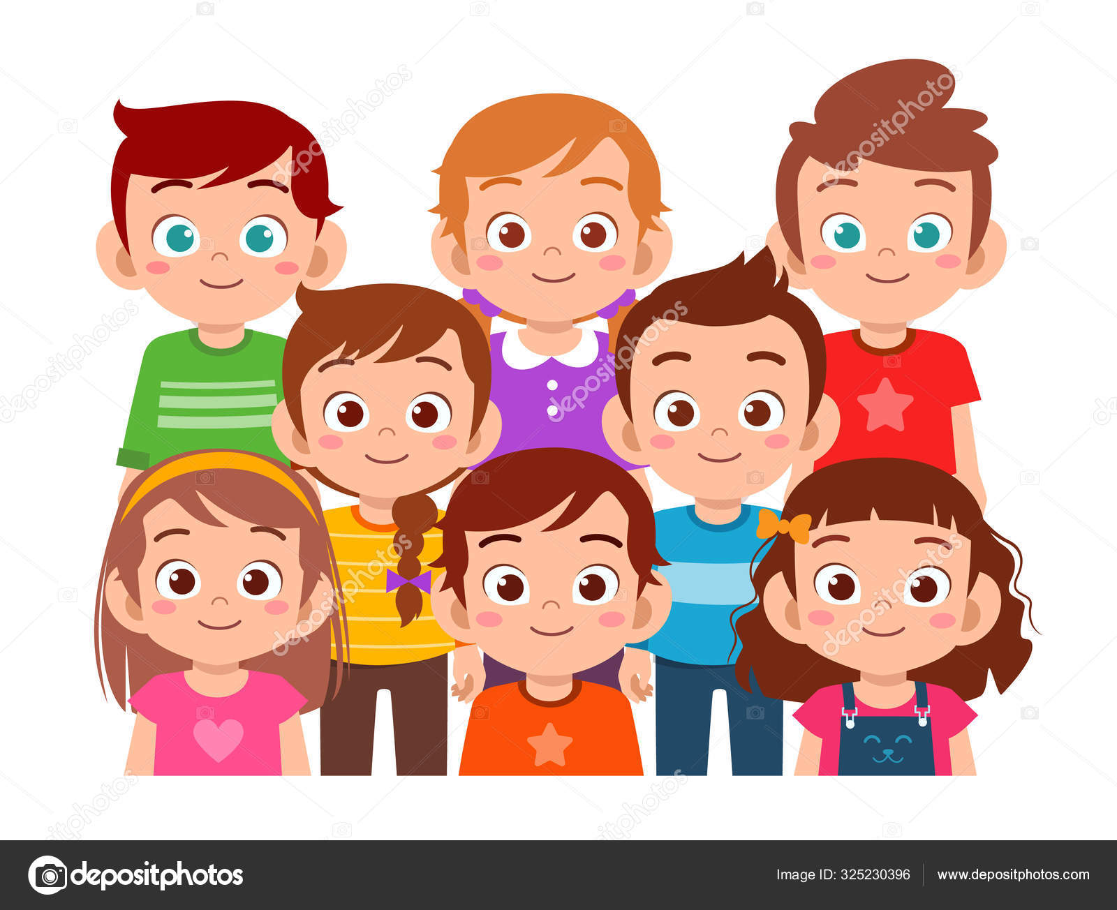Happy cute kids boy and girl smile together Stock Illustration by ...