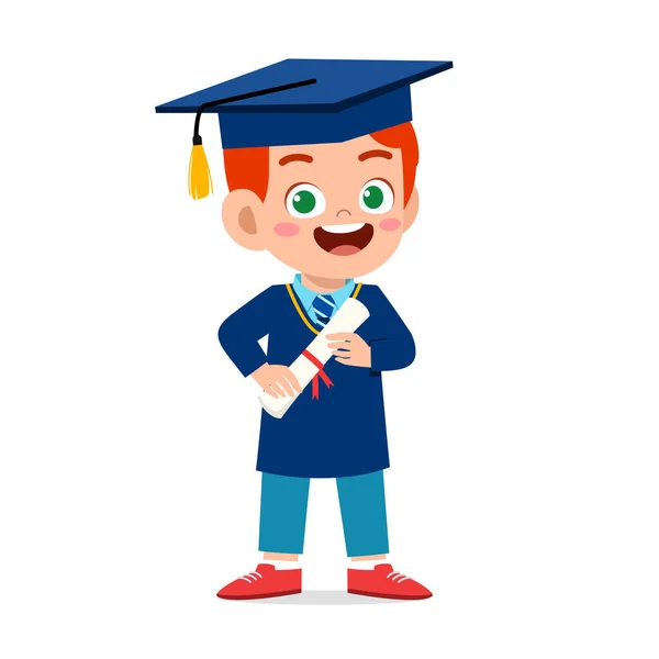 Happy cute little kid boy graduate from school Stock Vector by ...