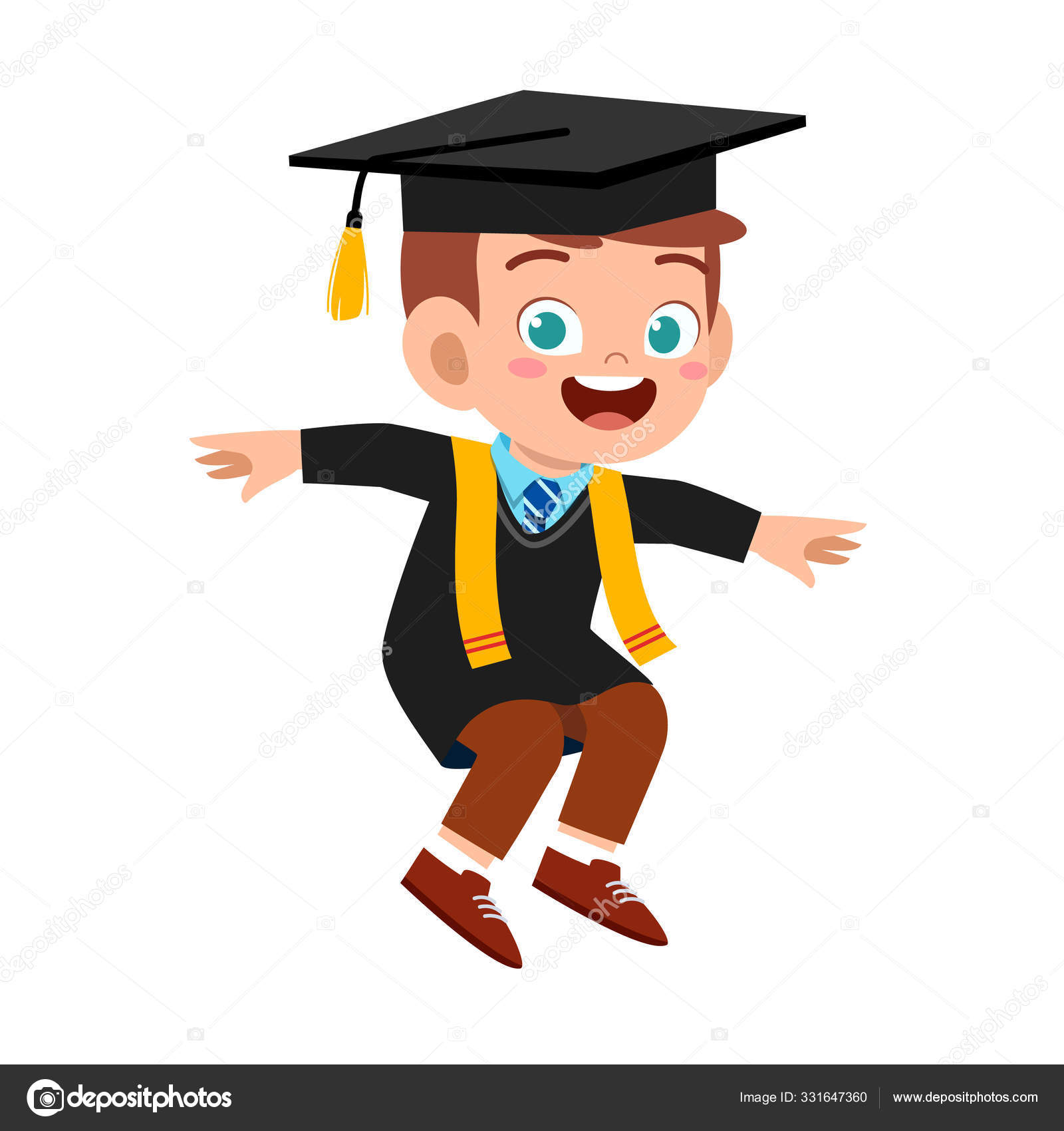 Happy cute little kid boy graduate from school Stock Vector Image by ...