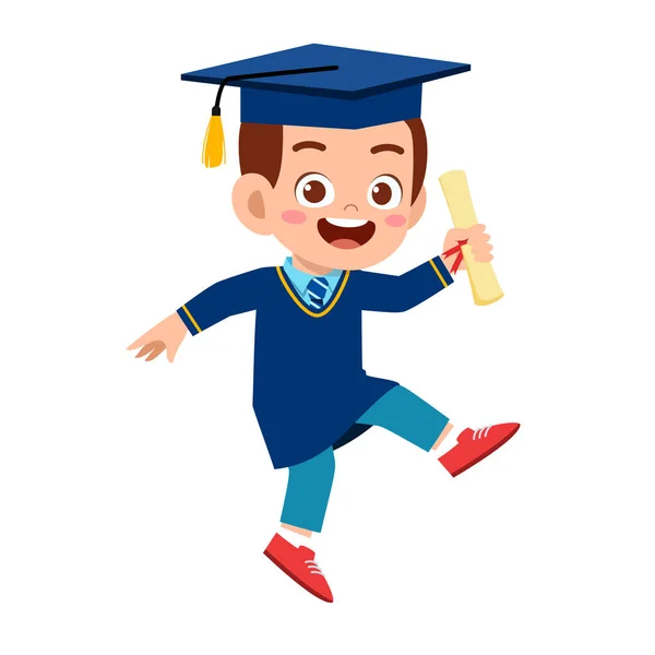 Happy cute little kid boy graduate from school Stock Vector by ...