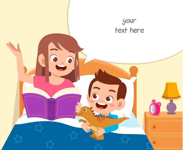 Happy cute little kid girl sleep in bed room Stock Vector Image by ...