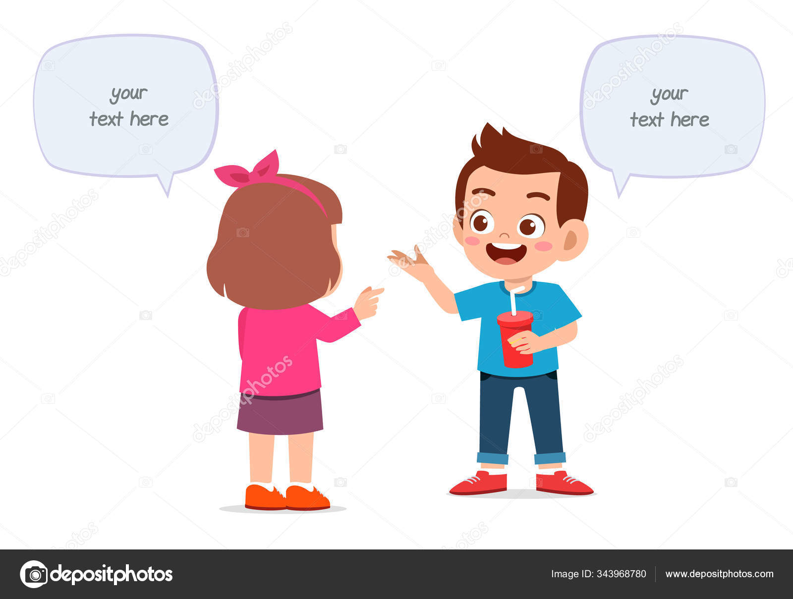 Little Girl Talking Cartoon