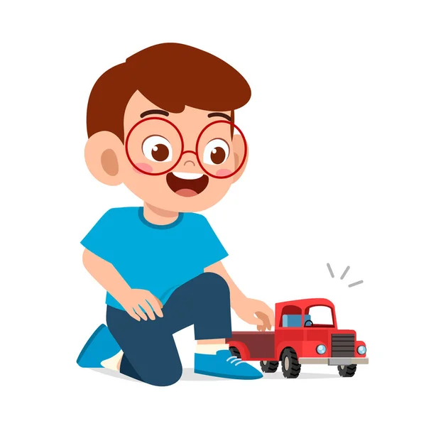 Little Boy Play Remote Control Toy Car Friend Stock Vector Image by ...