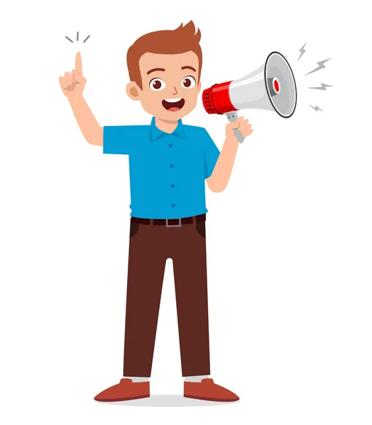 Cartoon Guy With Megaphone Clipart