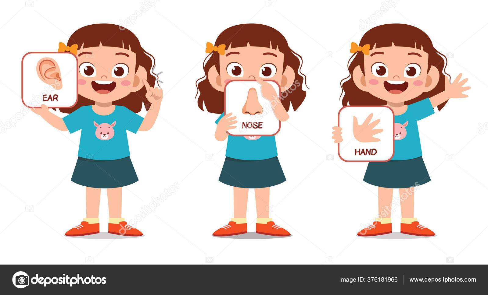 Happy Cute Kid Girl Body Part Anatomy Stock Vector by ©colorfuelstudio ...