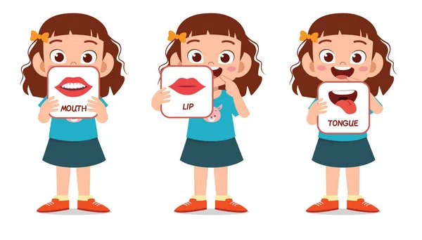 Happy Cute Kid Girl Body Part Anatomy Stock Vector Image by ...