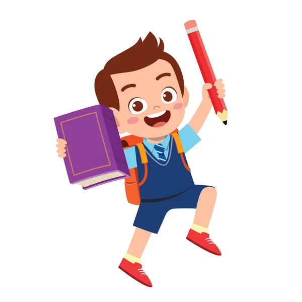 Happy kid study homework vector illustration Stock Vector by ...