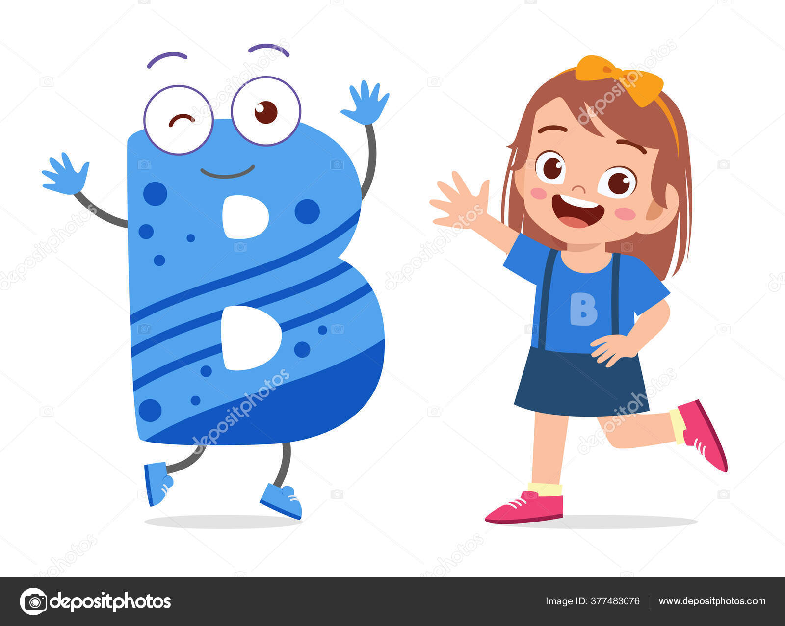 Feliz Lindo Niño Estudio Alfabeto Carácter Vector de stock por ...