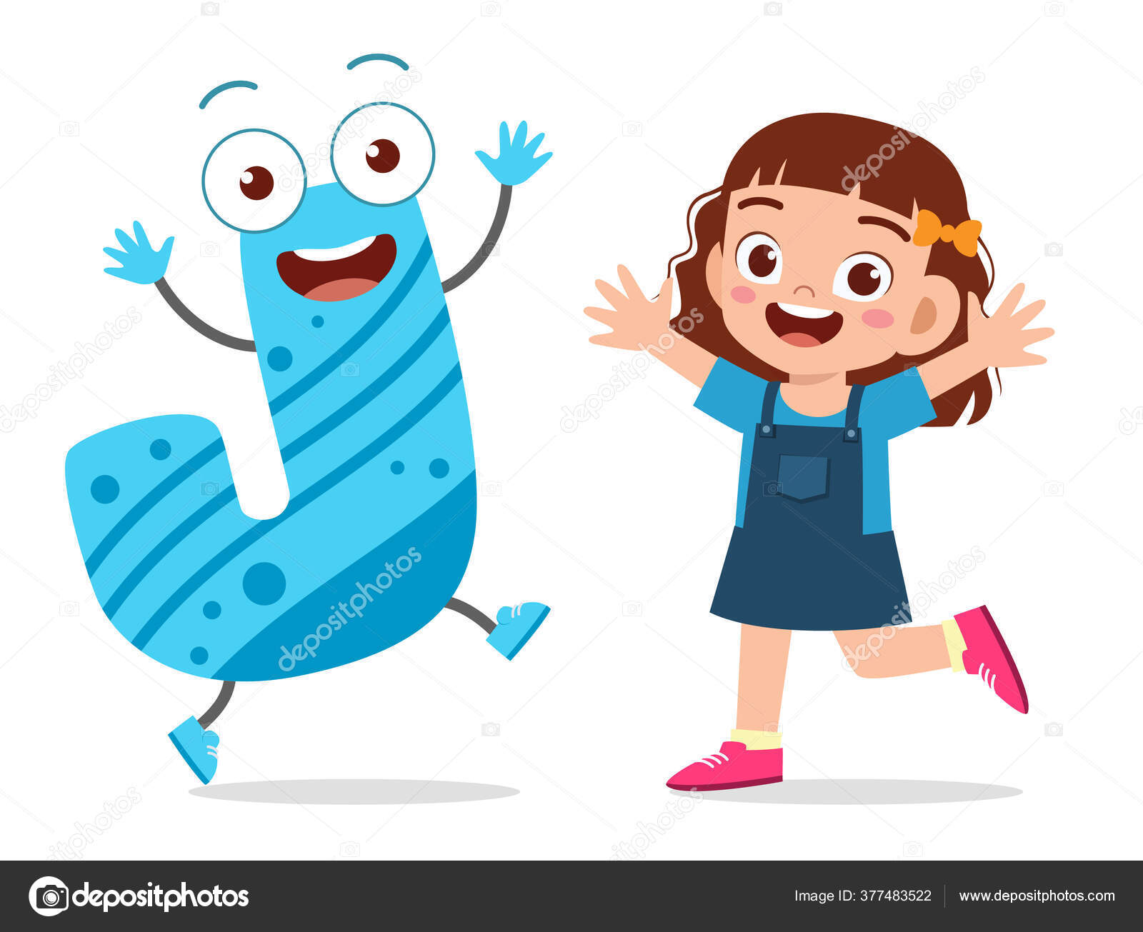 Glücklich Niedlich Kleines Kind Studie Alphabet Charakter Stock ...