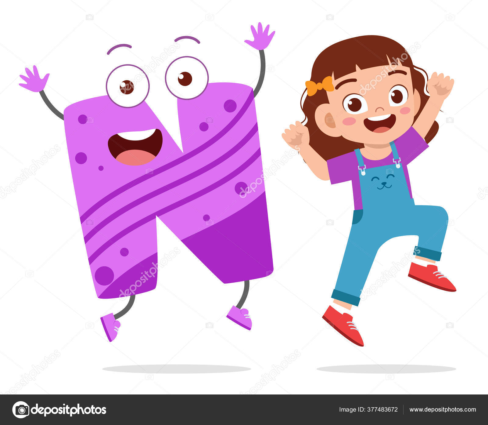 Happy Cute Little Kid Study Alphabet Character Stock Illustration by ...