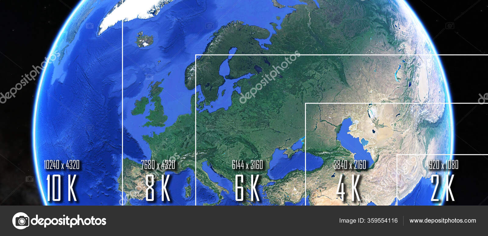 Affichage Résolution 10K Avec Comparaison Des Résolutions Rendu ...