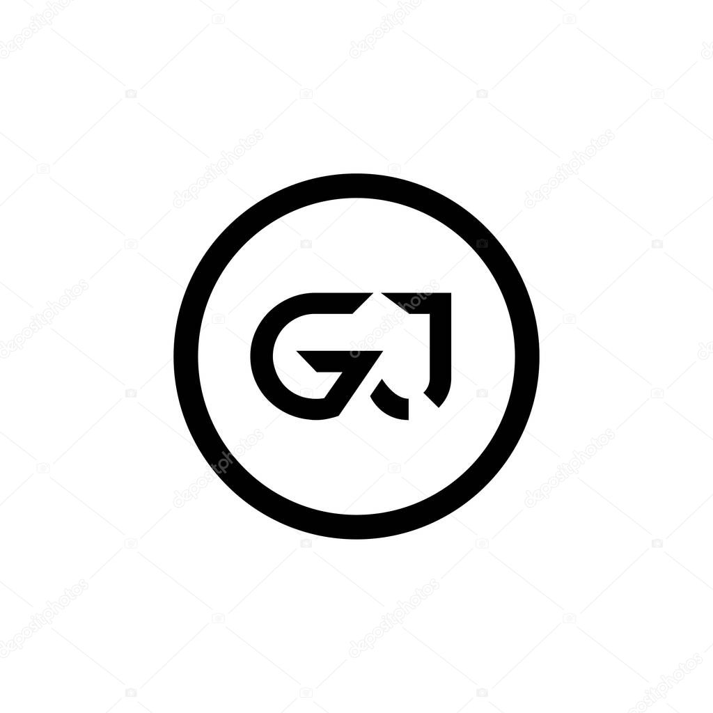 Logo inicial de GJ Letter Linked. Carta GJ Tipo Logo Diseño Plantilla ...