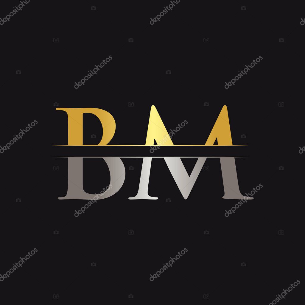 Logo inicial de la carta BM con tipografía creativa moderna de negocios ...
